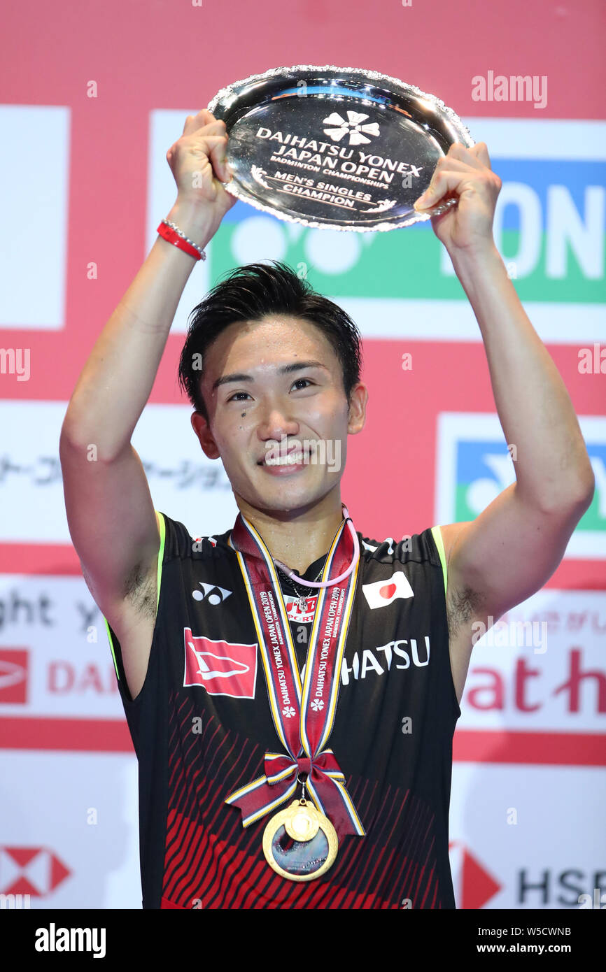 Tokyo, Japan. 28th July, 2019. Kento Momota (JPN) Badminton : Daihatsu Yonex Japan Open 2019 Men ...