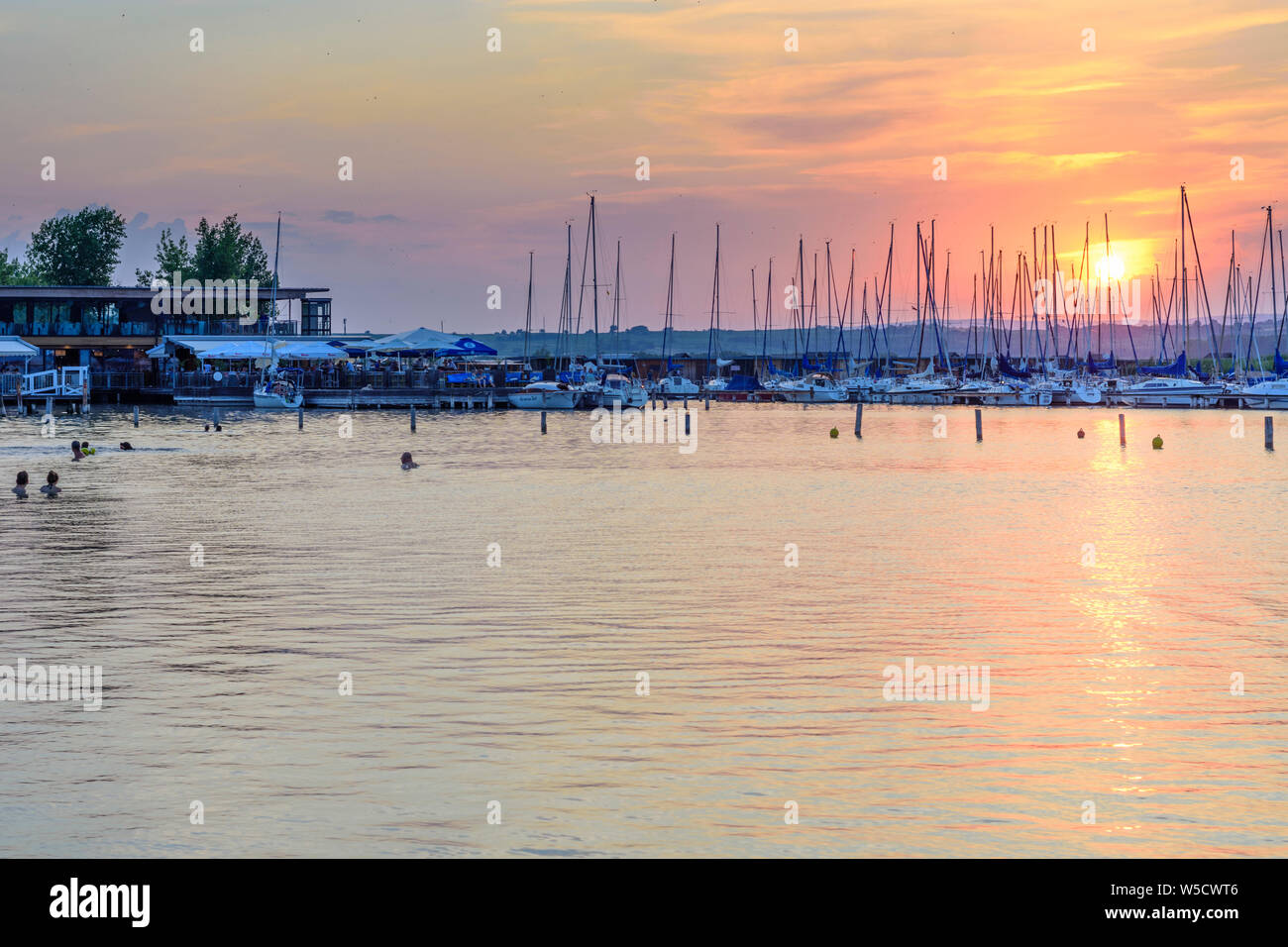Rust: Neusiedler See (Lake Neusiedl), beach, restaurant Katamaran ...