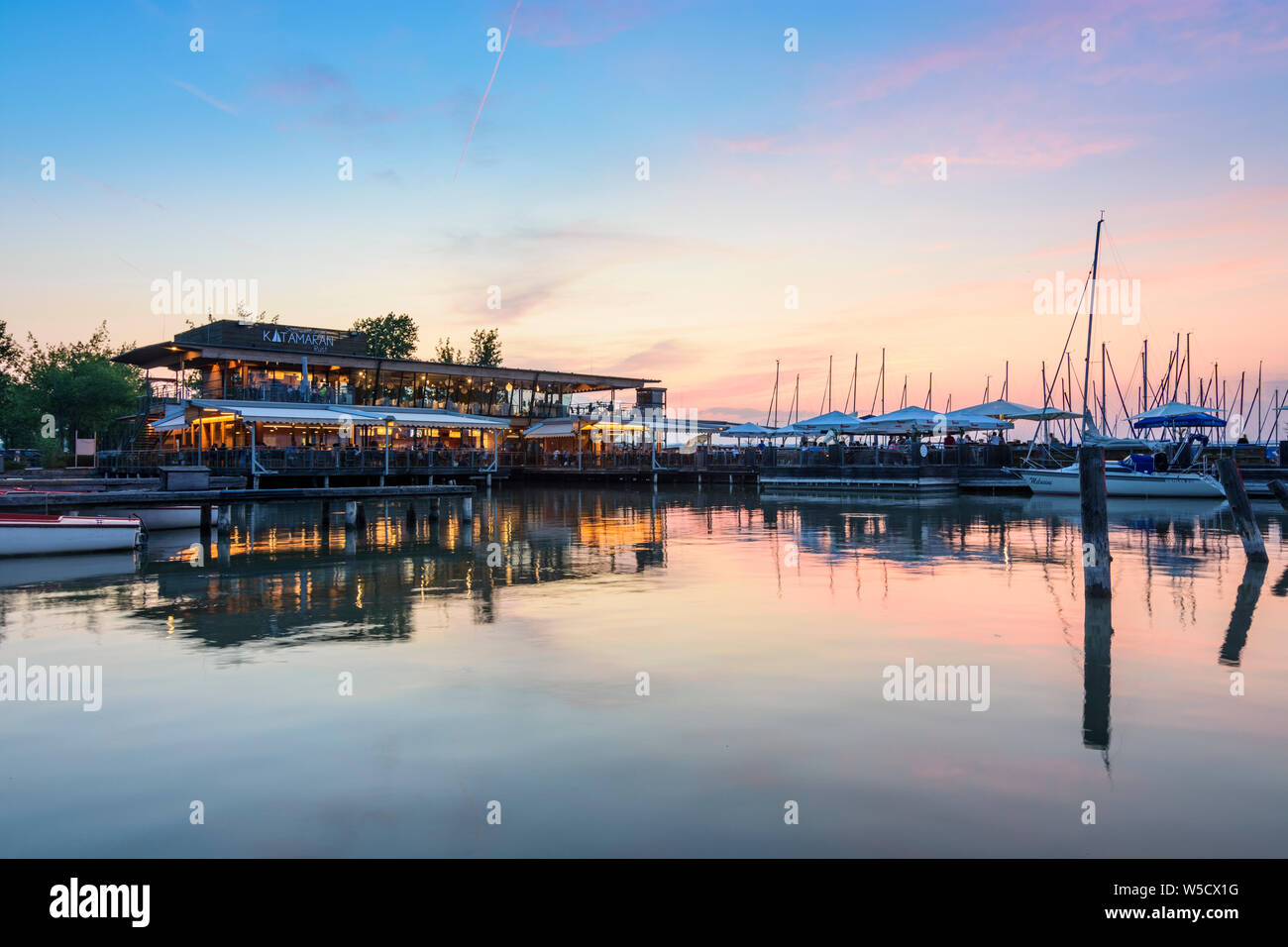 Rust: restaurant bar Katamaran, sailboats, Neusiedler See (Lake ...