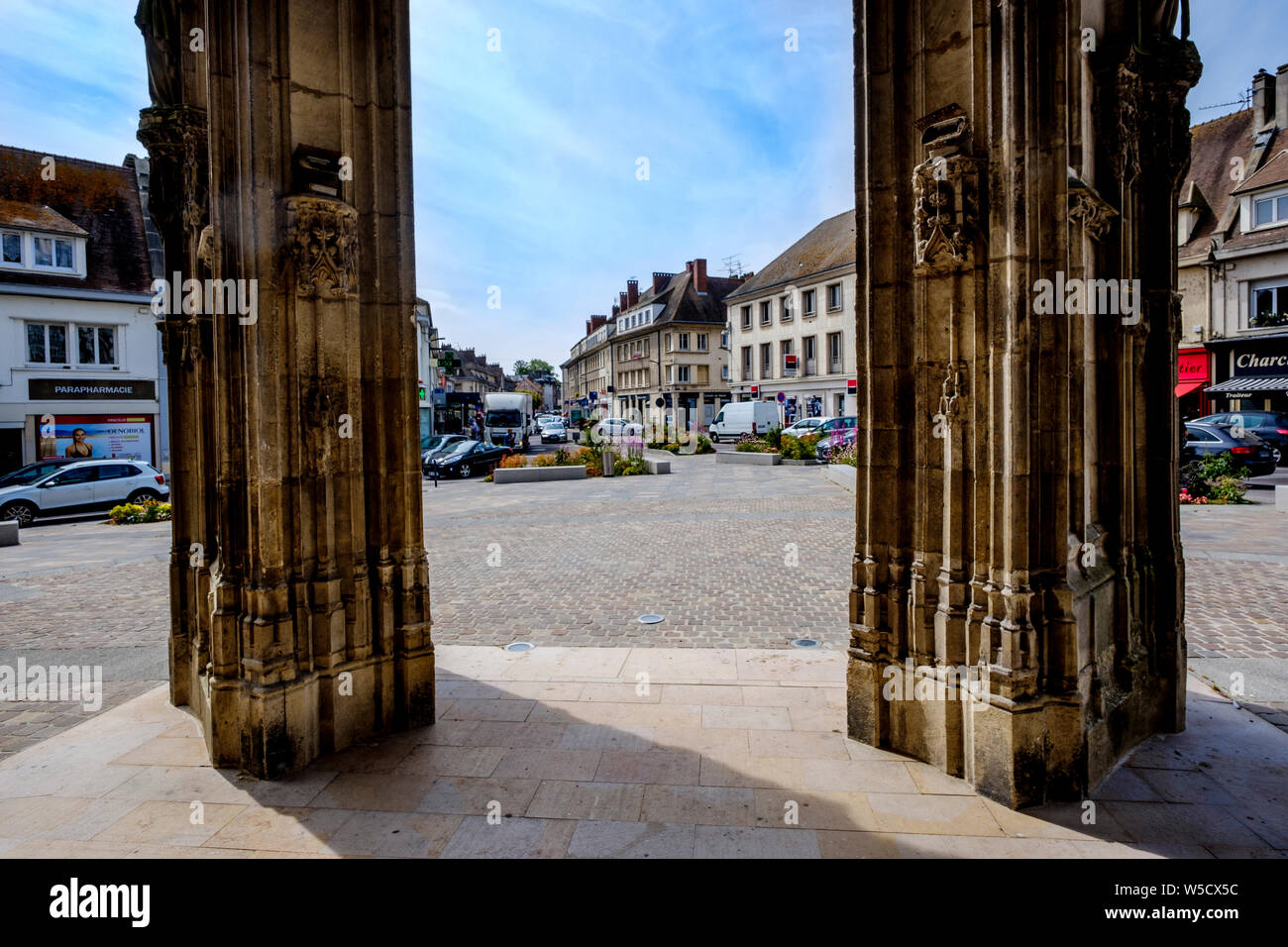A view of Louviers from the entrance to the Church of Notre-Dame de ...