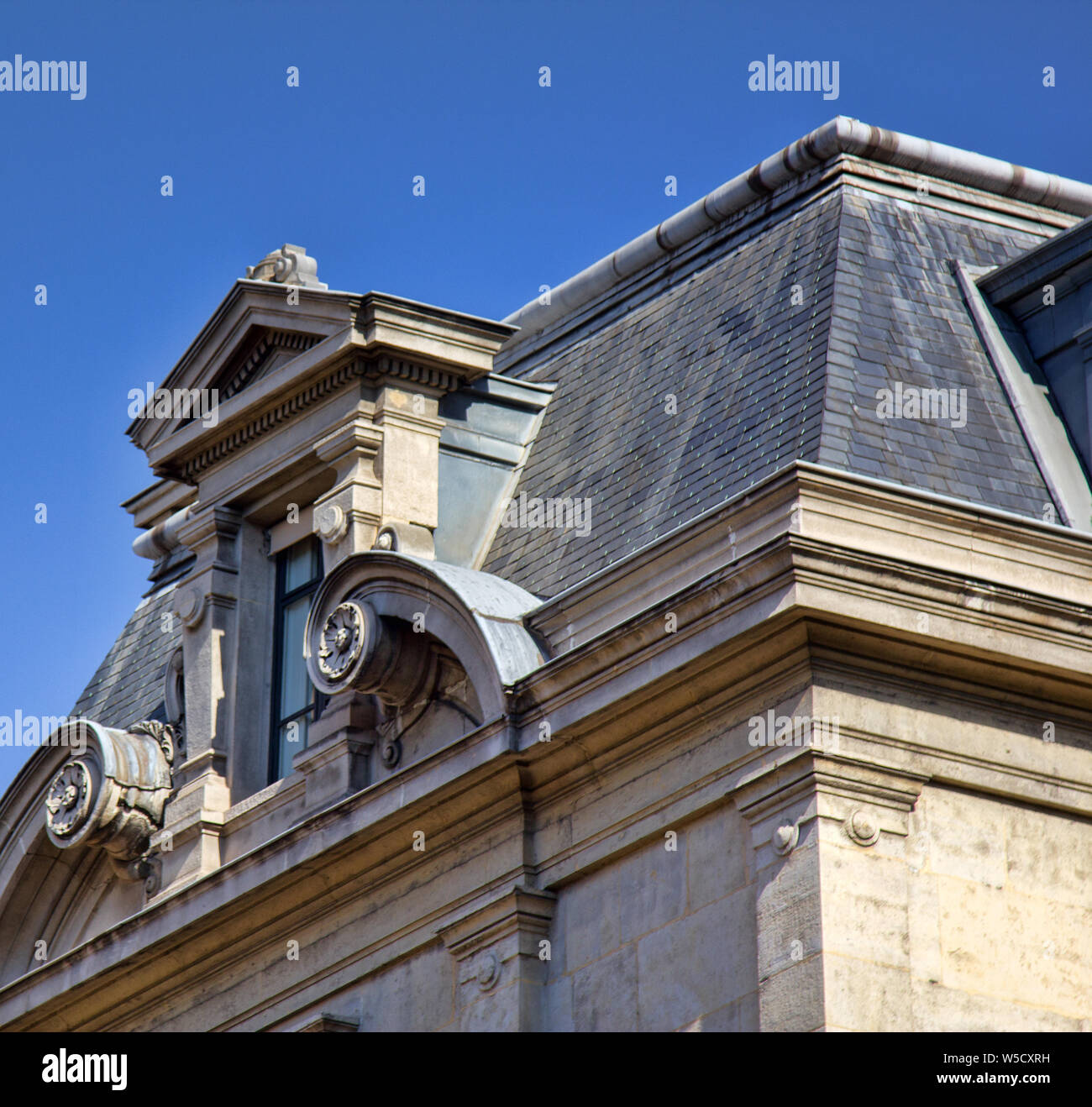 Lion, France.A Dormer window of classical Hellenic architectural form ...