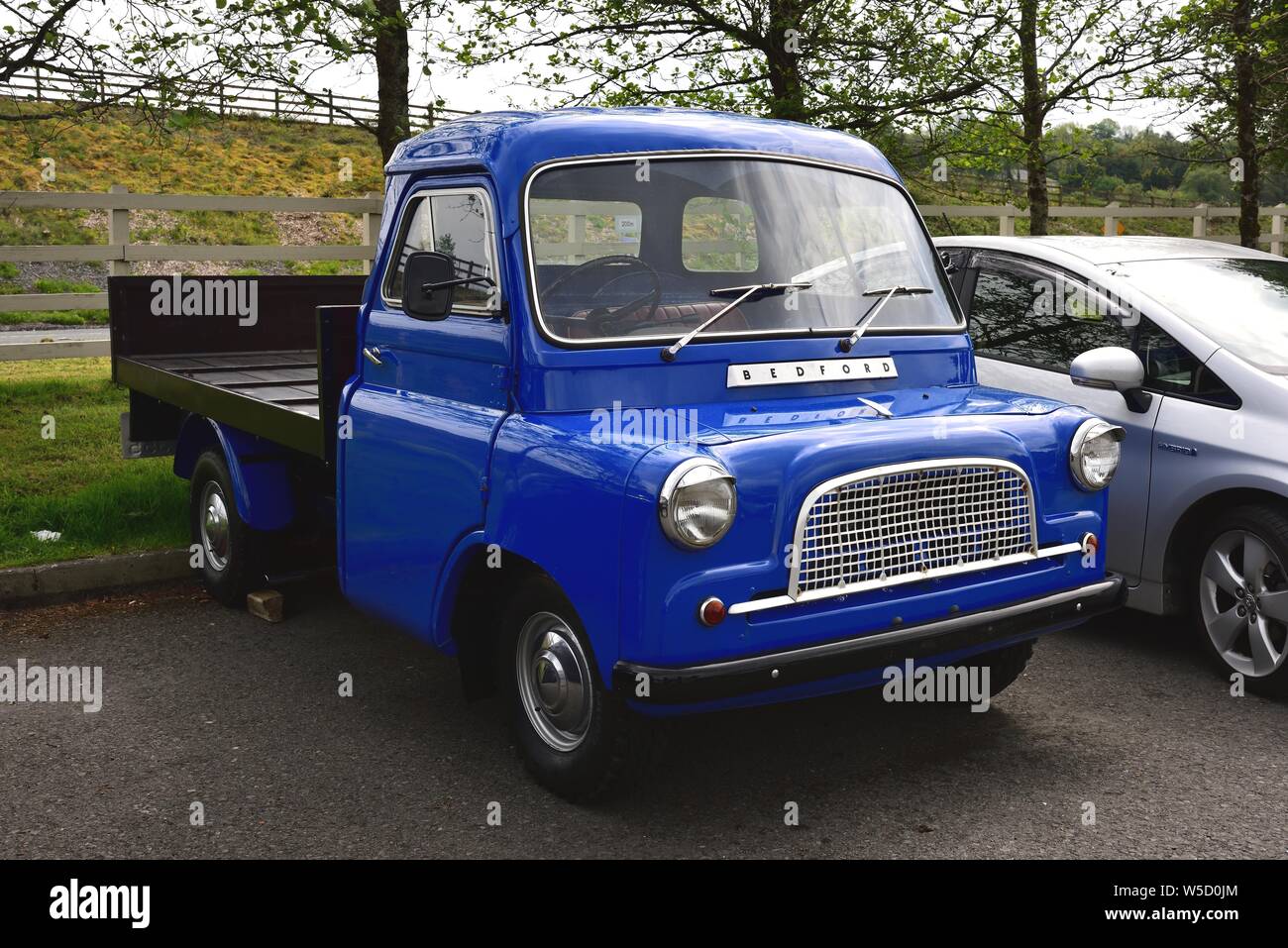 Lovingly restored blue Bedford van Stock Photo - Alamy