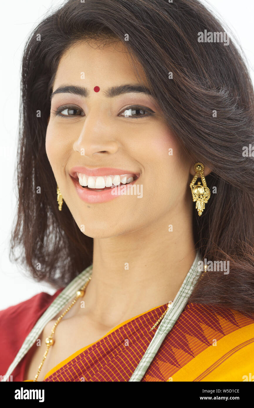 Portrait of an Indian woman smiling Stock Photo - Alamy