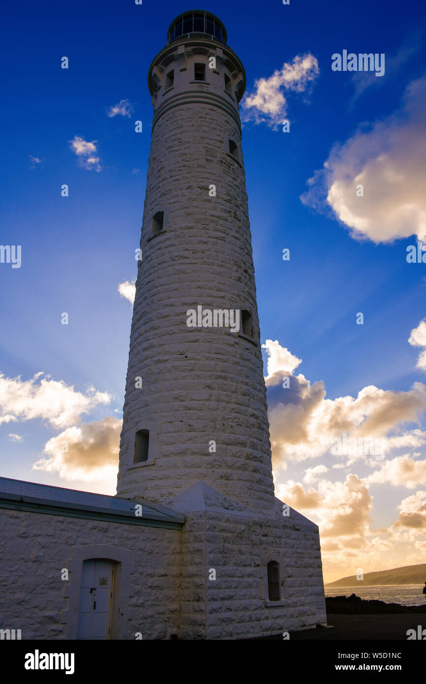 Cape Leeuwin Lighthouse sunset with blue sky and clouds, Augusta ...