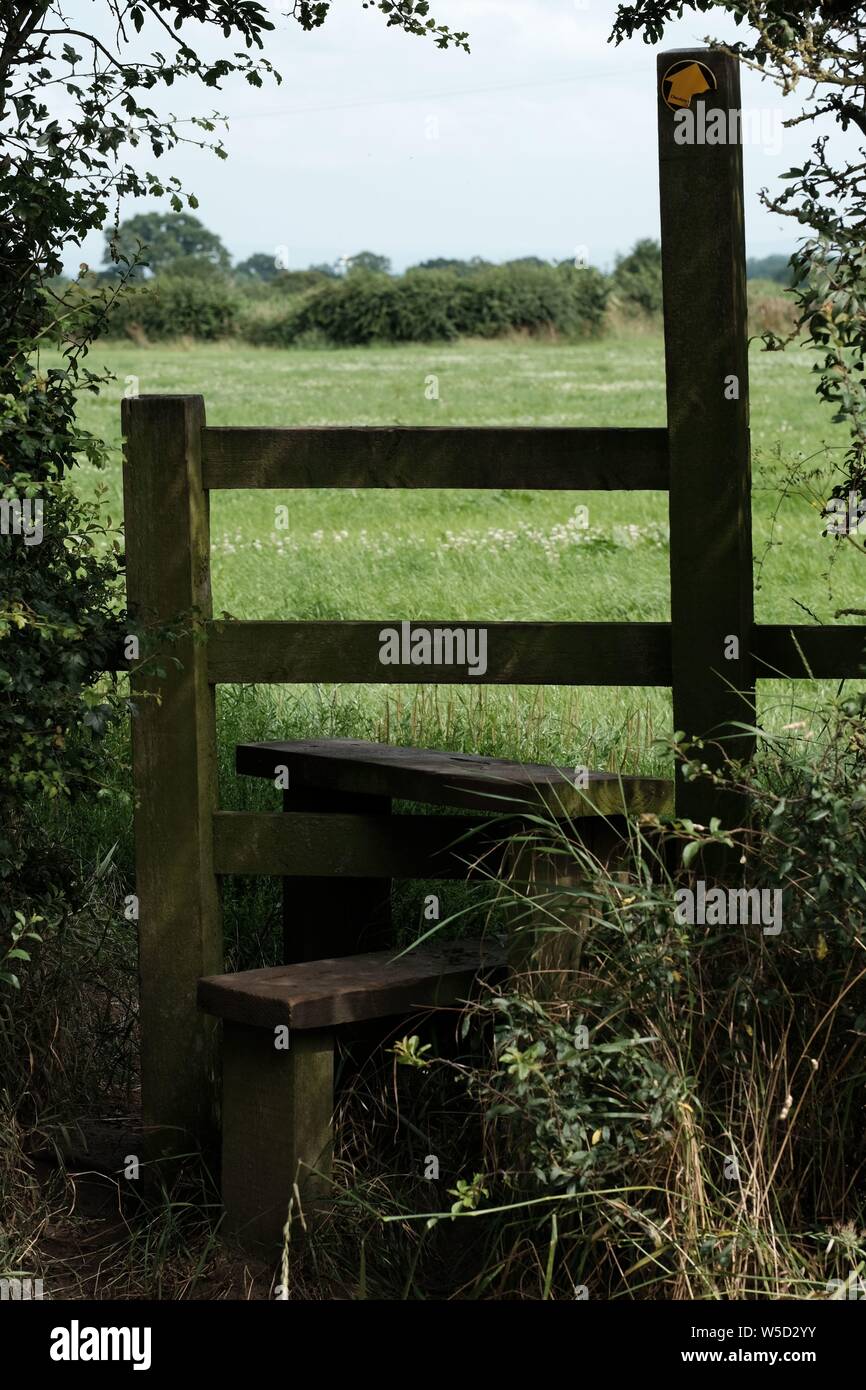 Styles on public rights of way, public footpath Stock Photo - Alamy