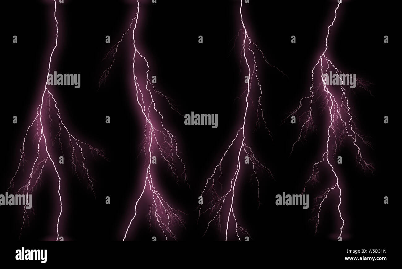 Some different lightning bolts isolated on black Stock Photo - Alamy