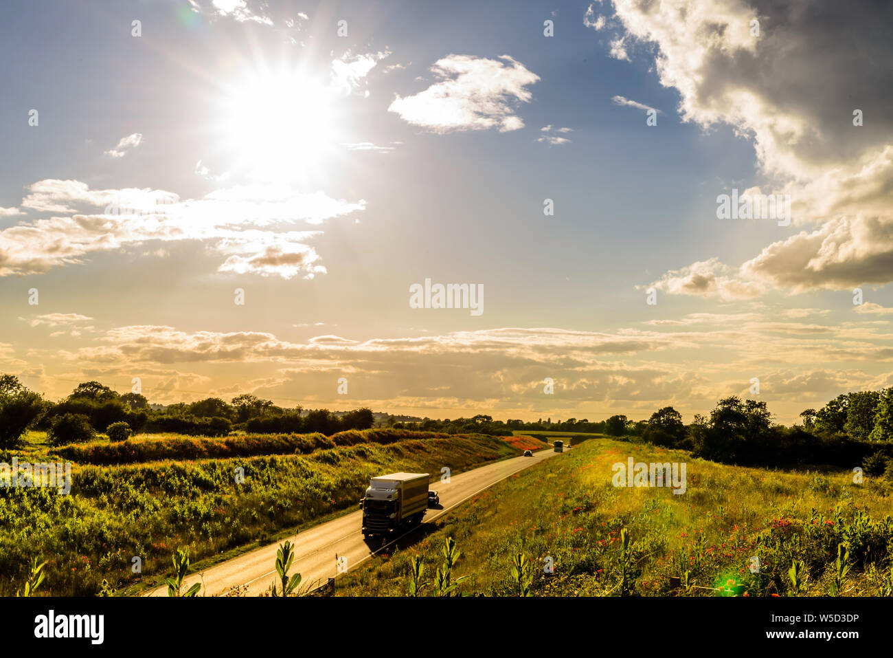 Overhead view countryside road network hi-res stock photography and ...
