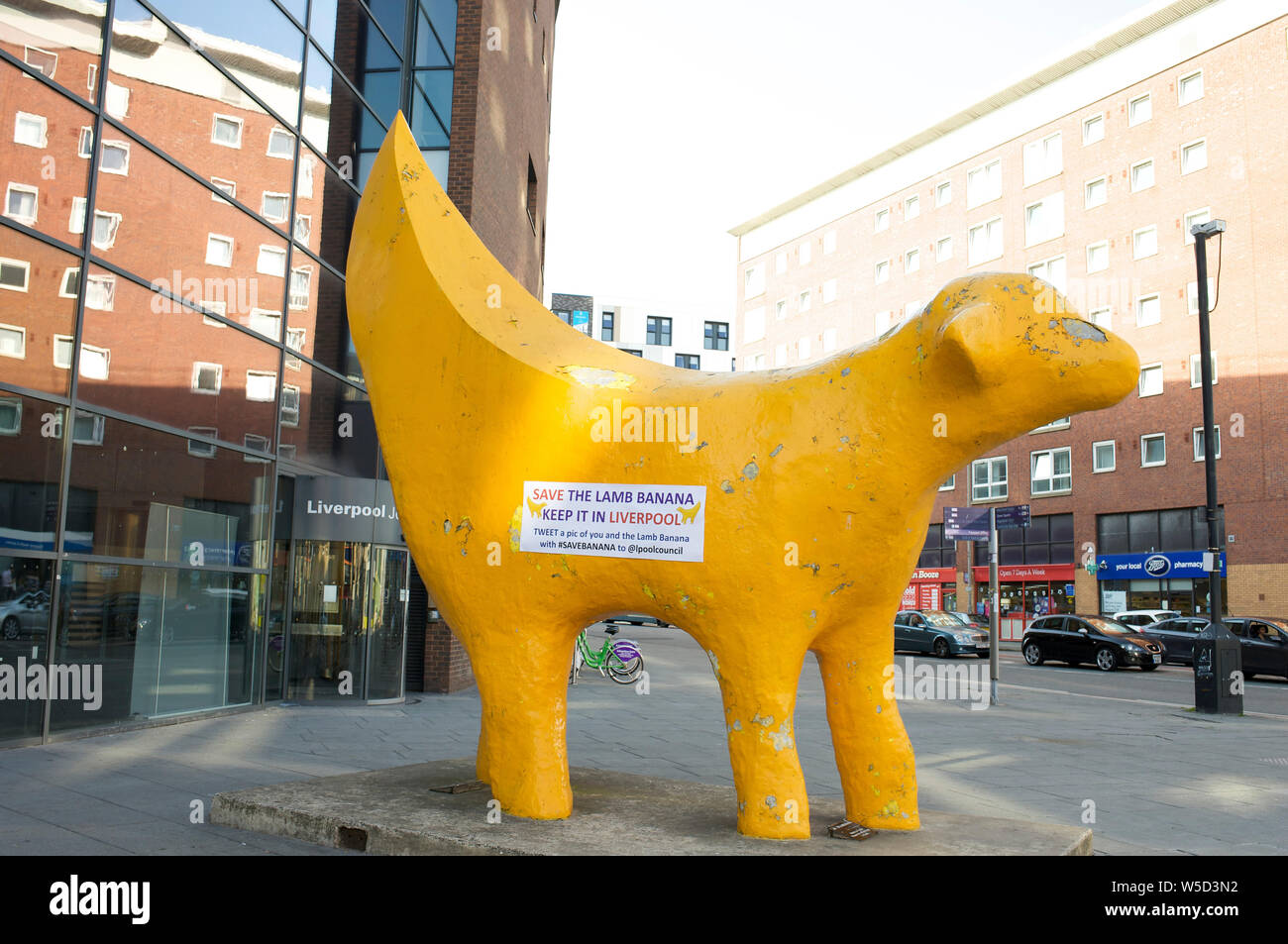 Save the lamb banana created by artist Taro Chiezo outside the John ...