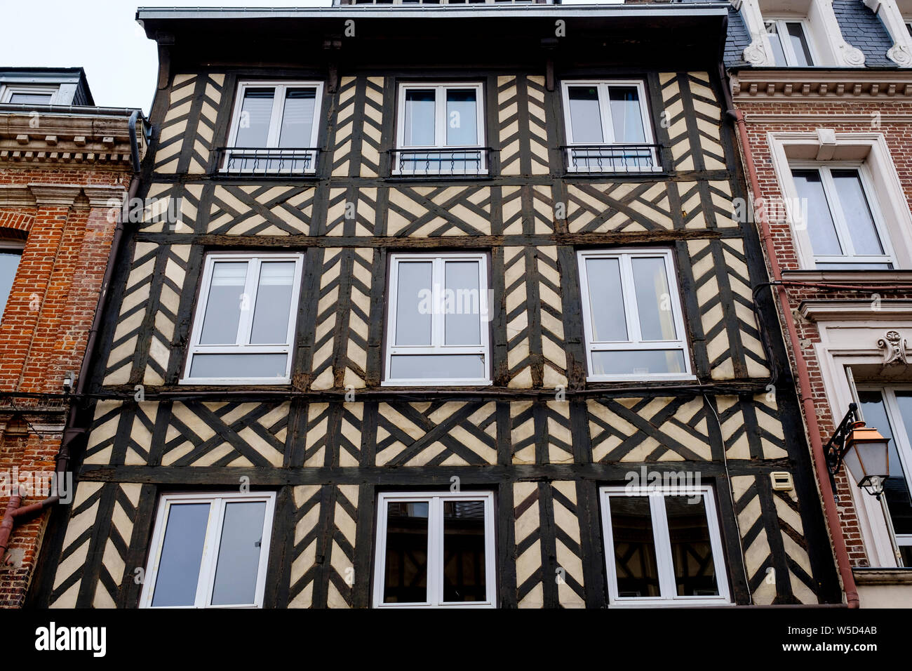 Traditional Norman architecture in the town of Bernay in Normandy ...