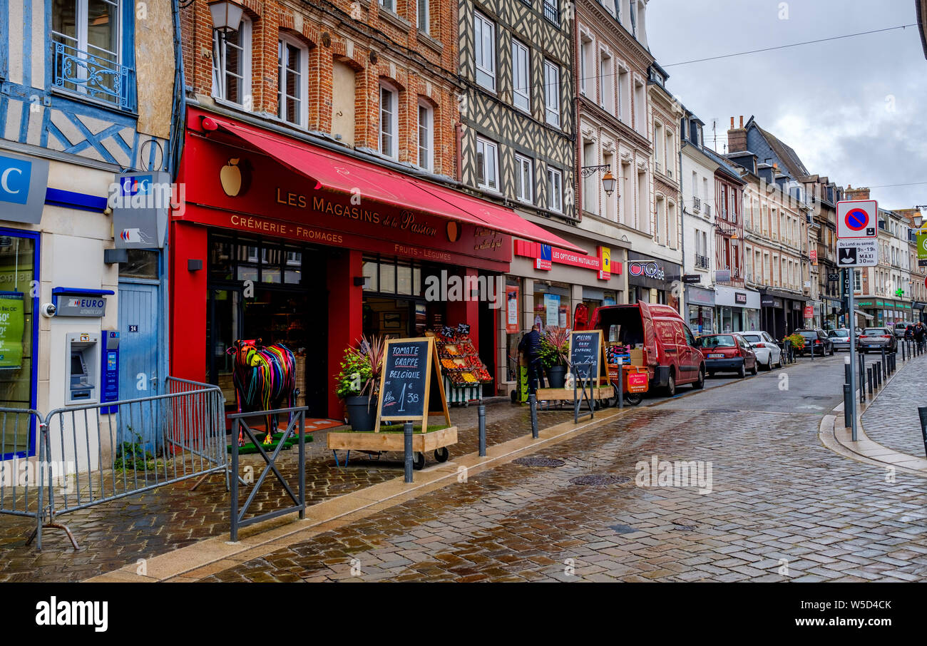 Street scene in the town of Bernay in Normandy, France Stock Photo - Alamy