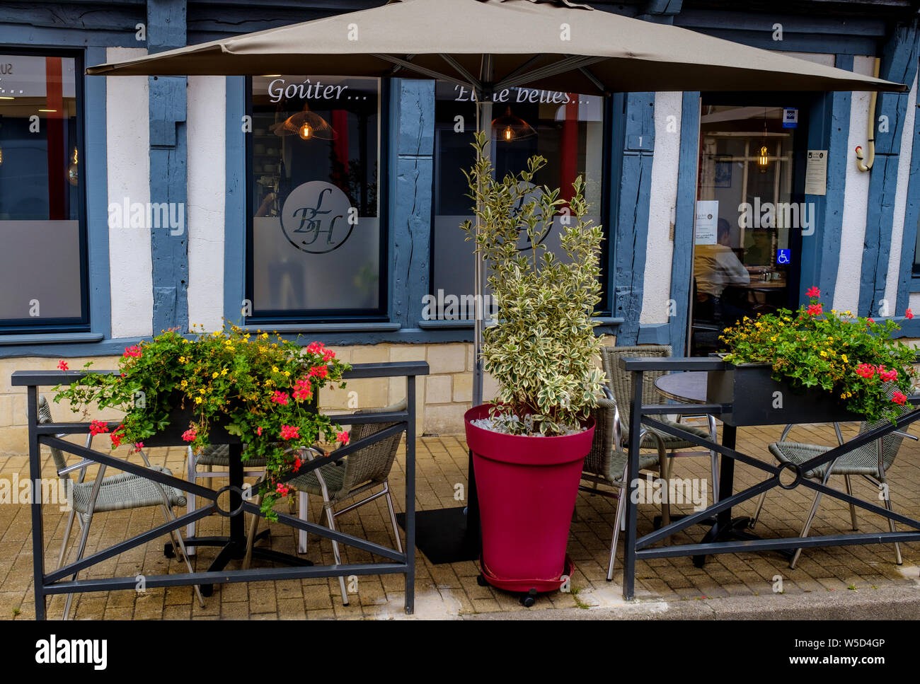 Traditional Norman architecture in the town of Bernay in Normandy ...