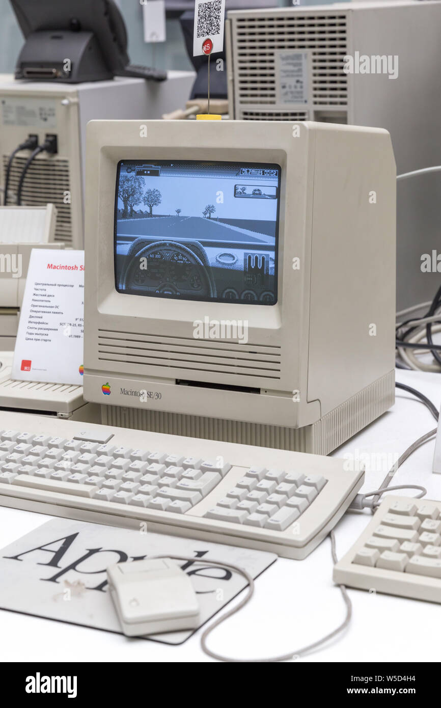 MOSCOW, RUSSIA - JUNE 11, 2018: Old original Apple Mac computer in ...