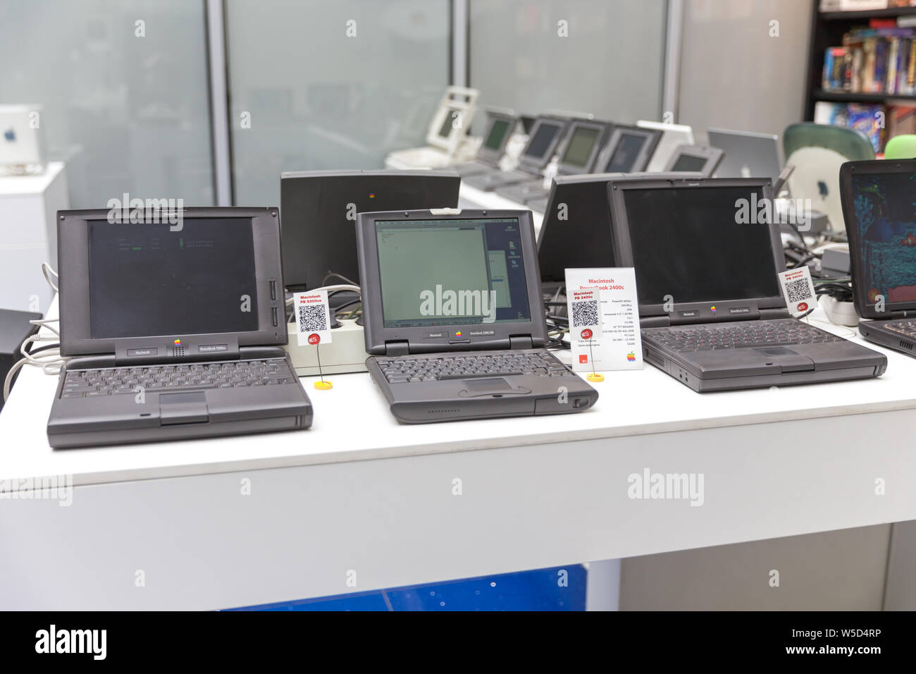 MOSCOW, RUSSIA - JUNE 11, 2018: Old original Apple Mac computer in ...