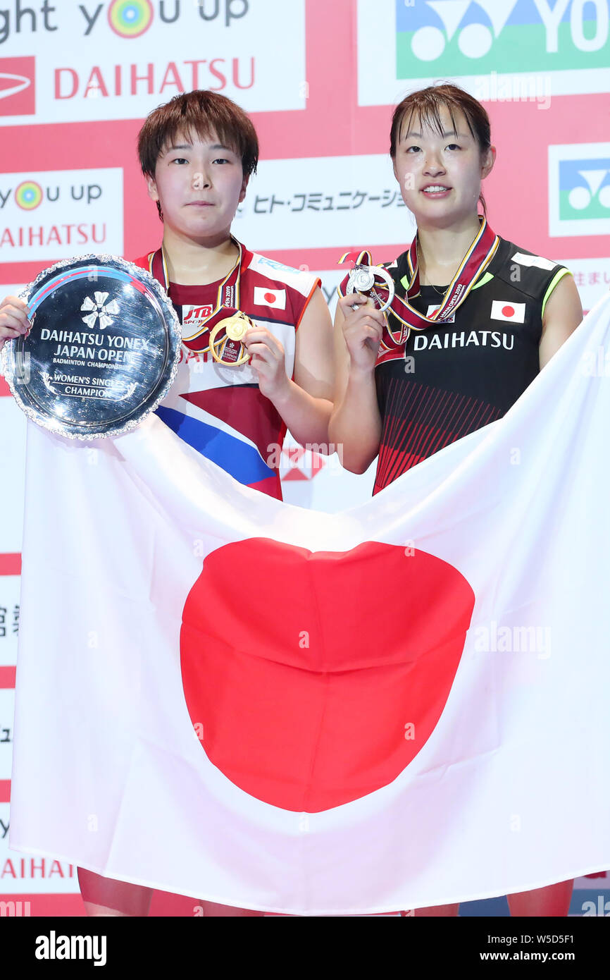Tokyo, Japan. 28th July, 2019. (L-R) Akane Yamaguchi, Nozomi Okuhara (JPN) Badminton : Daihatsu ...