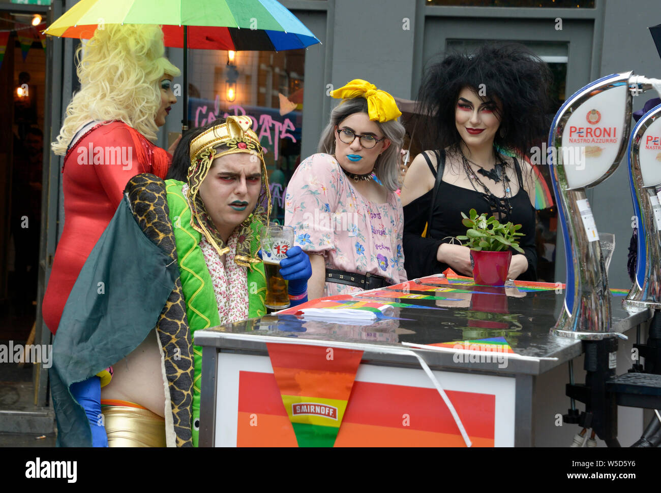 Strange group in fancy dress, at Pride event, Nottingham Stock Photo ...