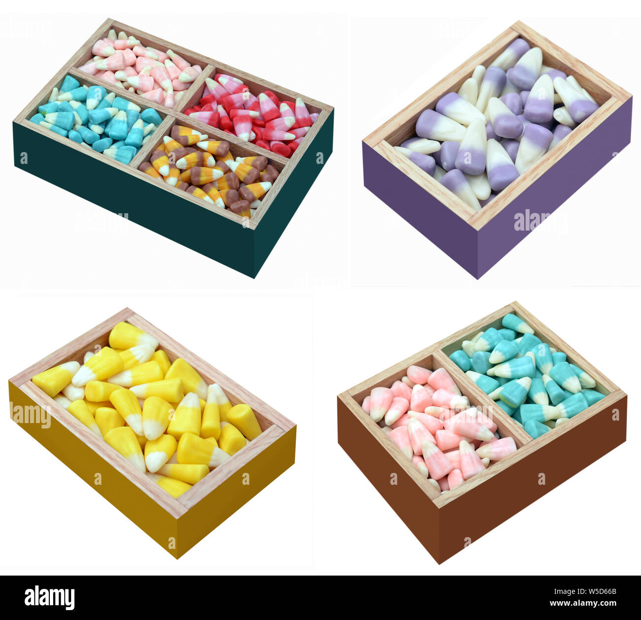 gift box of candy corn isolated on white background Stock Photo - Alamy