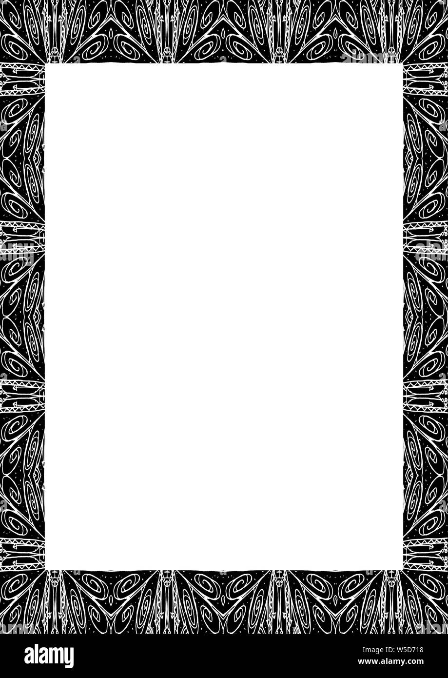 White frame background with decorated design borders Stock Photo - Alamy