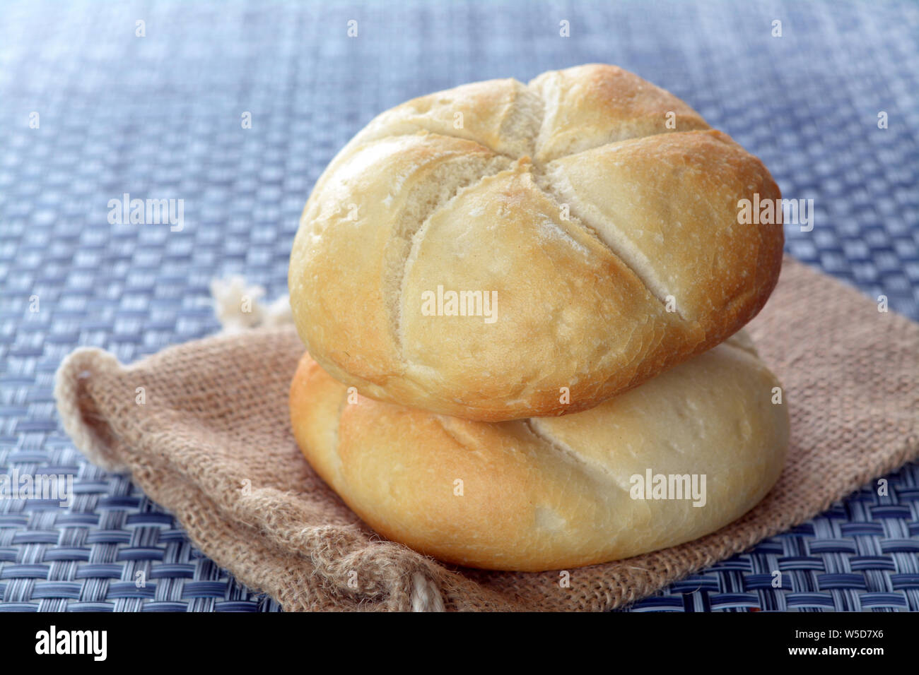 hot bake kaiser bread on the table Stock Photo - Alamy