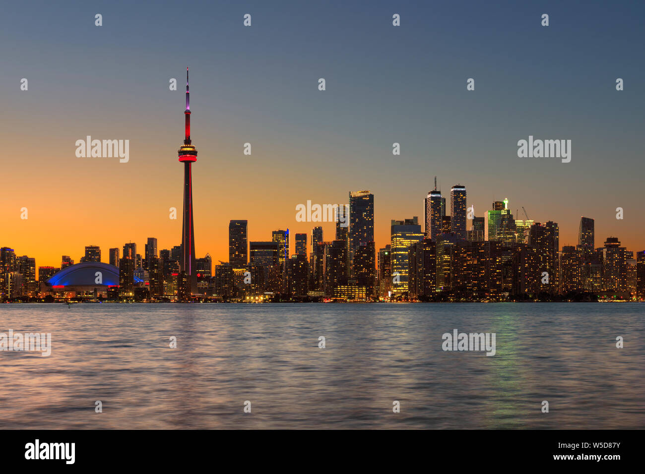 Toronto city skyline at summer sunset in Toronto, Ontario, Canada Stock ...