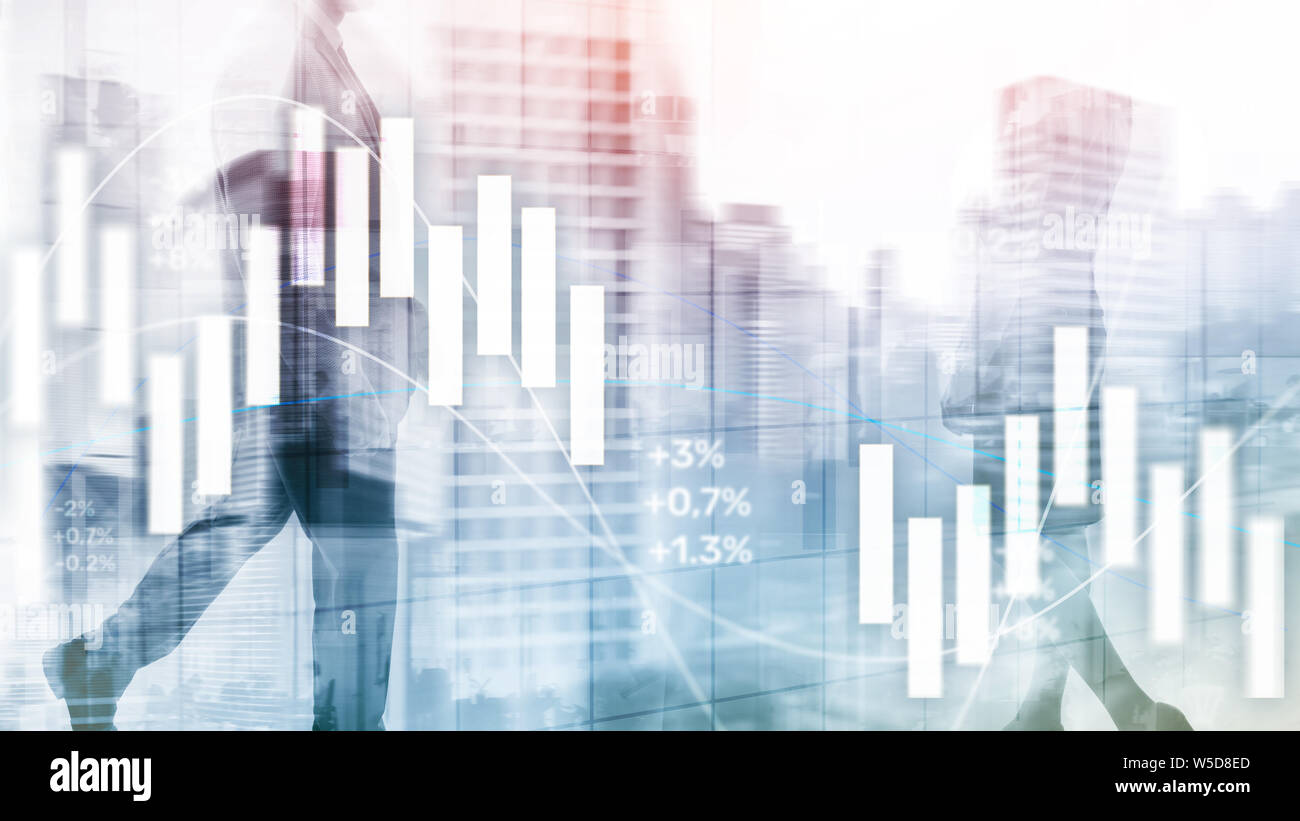 Financial Investment Concept. Stock market trading graph and ...