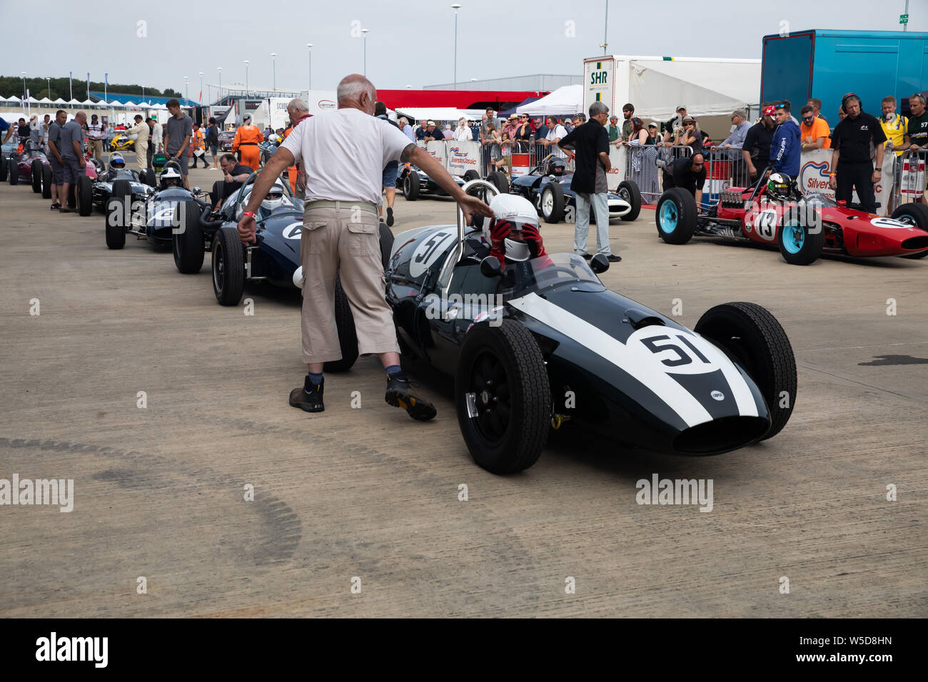 Silverstone,UK,26th July 2019,Cars prepare in the Pitts as the ...
