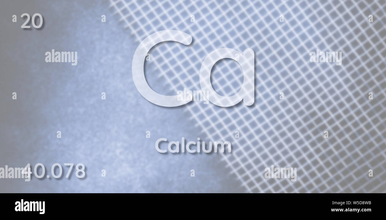 Calcium chemical element atomic data and symbol illustration backdrop ...