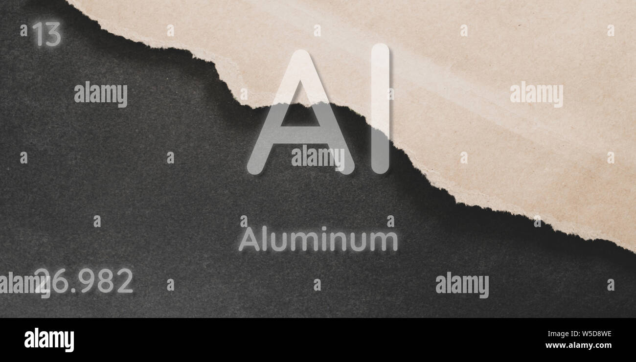 Aluminum chemical element atomic data and symbol illustration backdrop ...