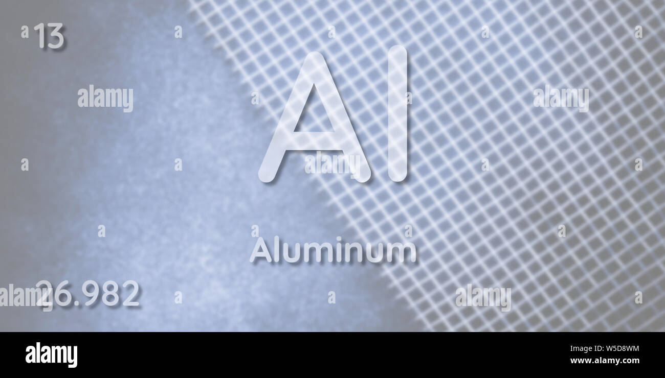 Aluminum chemical element atomic data and symbol illustration backdrop ...