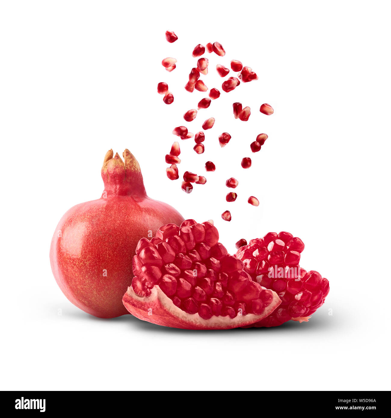 Fresh ripe pomegranate isolated on white background. High resolution ...