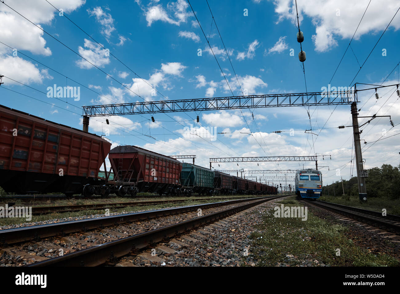 Industrial railway - wagons, rails and infrastructure, electric power ...