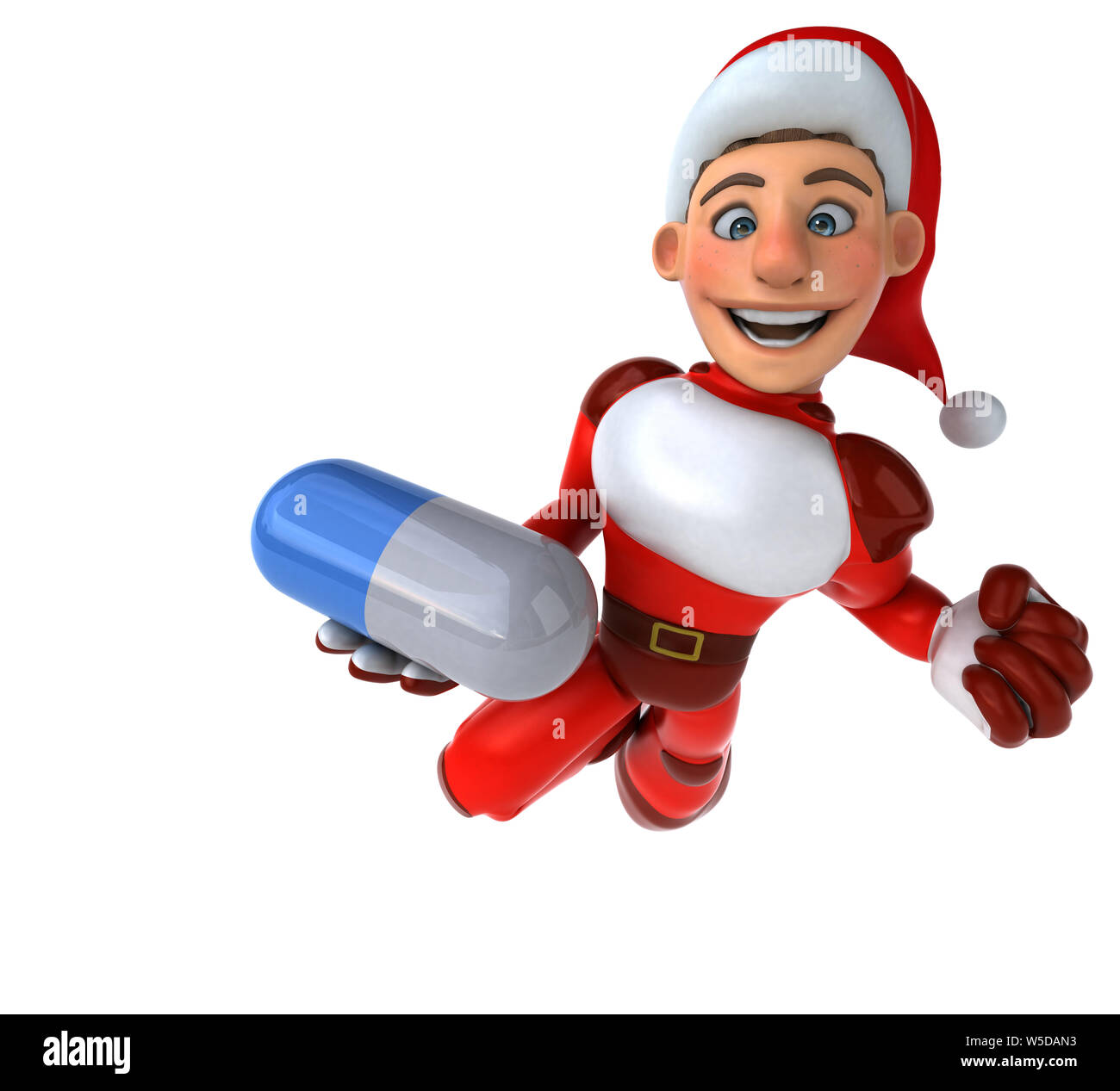 Fun Super Santa Claus - 3D Illustration Stock Photo - Alamy