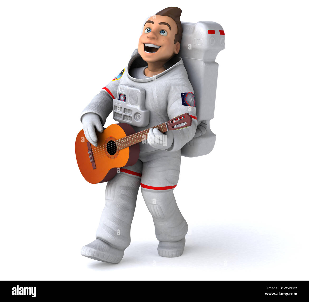Fun astronaut - 3D Illustration Stock Photo - Alamy