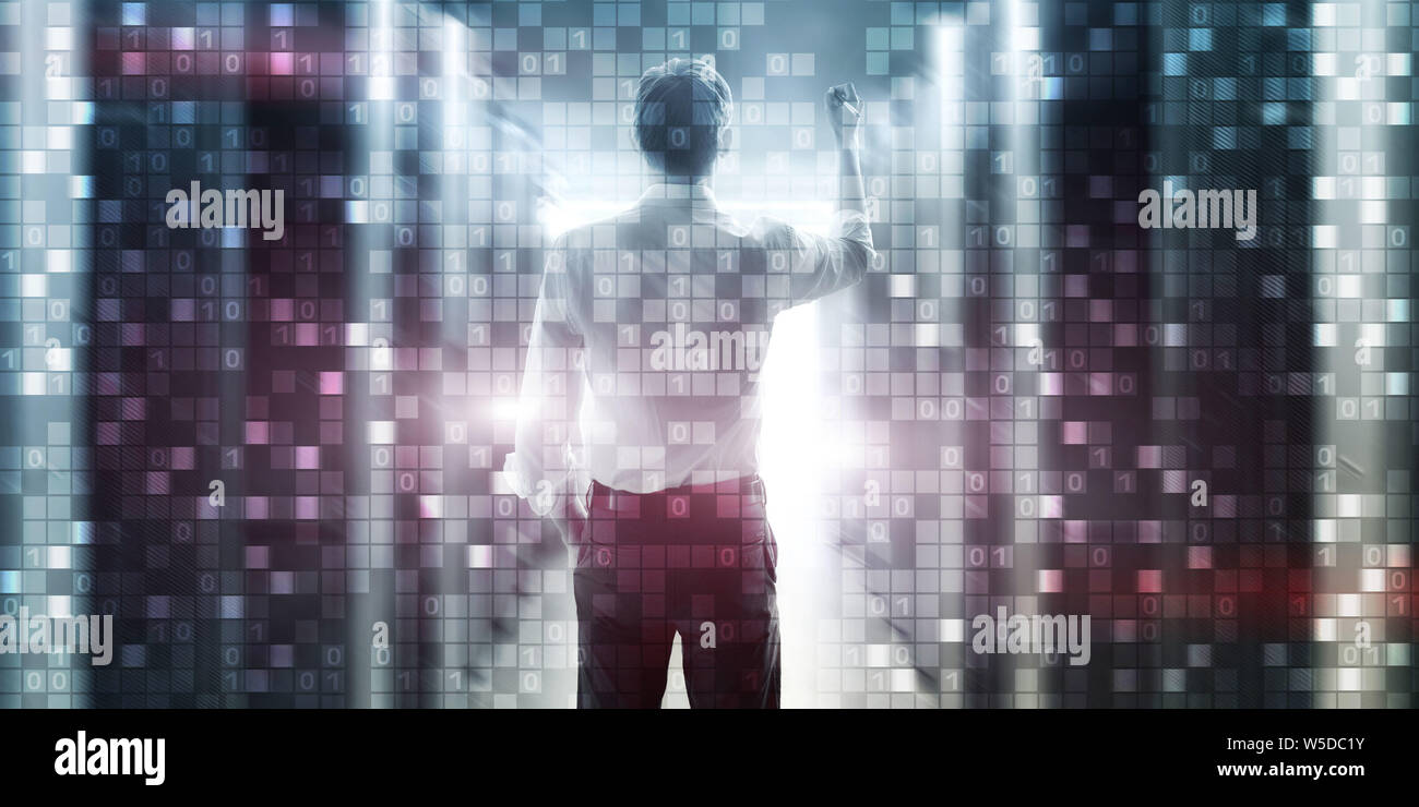 Digital background matrix information technology and internet concept ...