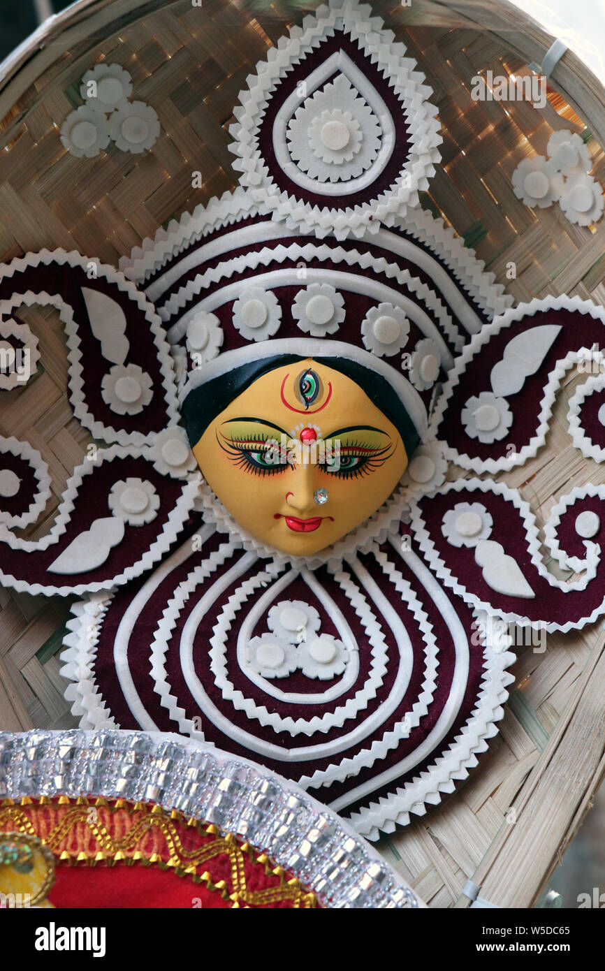 Clay idol of Hindu Goddess Durga, under preparation for Bengal's Durga ...
