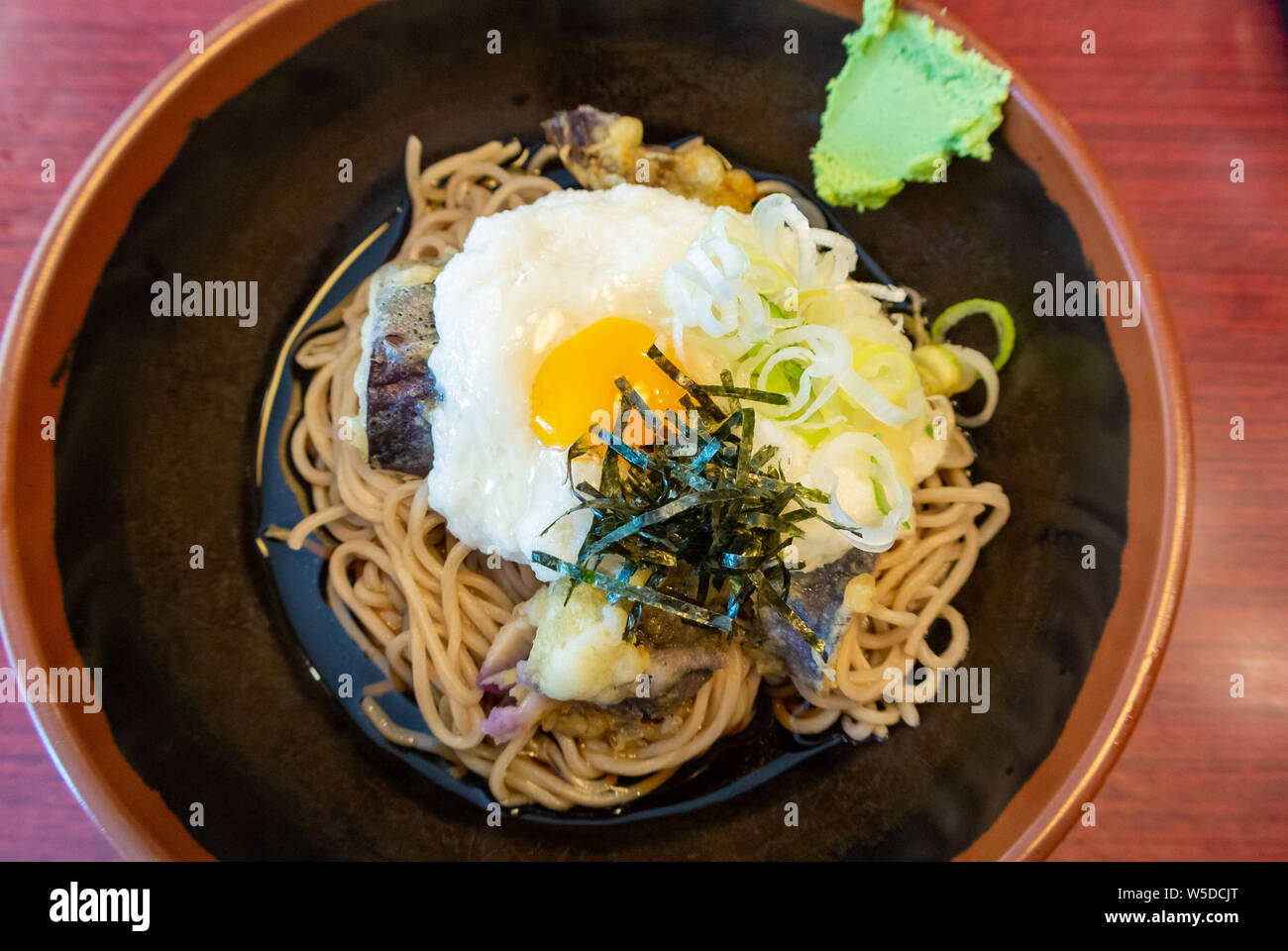 Zaru soba with tororo at a japanese restaurant, tokyo, japan, 2019 ...