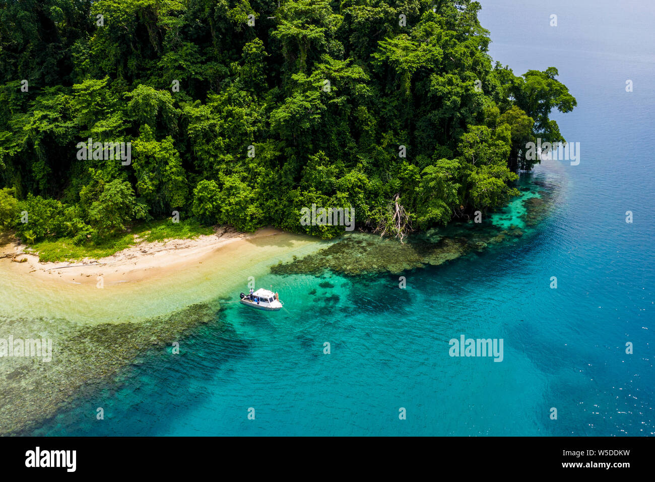 Aerial View of Restorf Island, Kimbe Bay, New Britain, Papua New Guinea ...