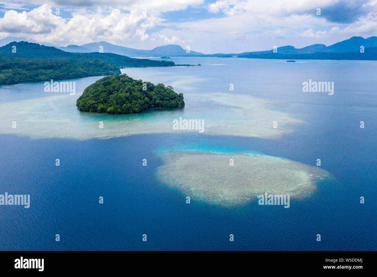 Aerial View of Islands of Kimbe Bay, New Britain, Papua New Guinea ...