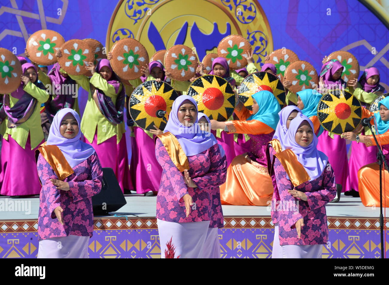 Bandar Seri Begawan, Brunei. 28th July 2019. Artists perform during a ...