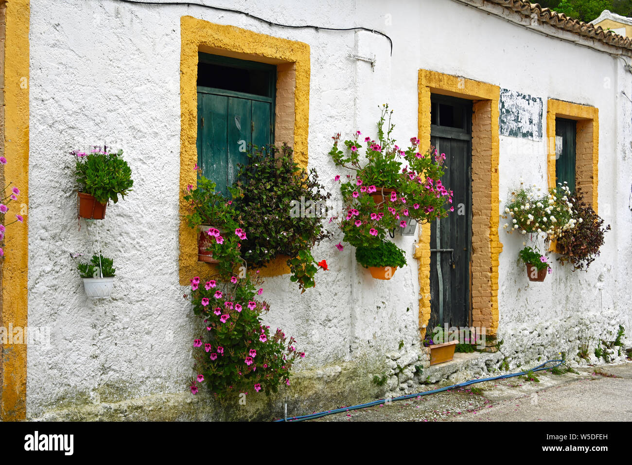 Village houses, Chlomos, Corfu, Greece Stock Photo - Alamy