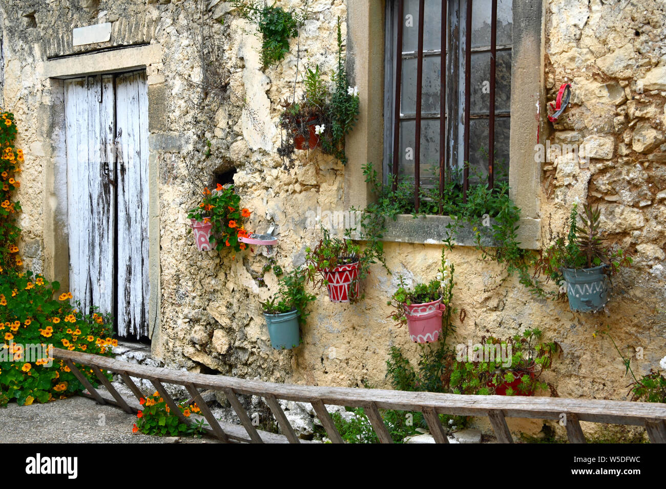 Village houses, Chlomos, Corfu, Greece Stock Photo - Alamy