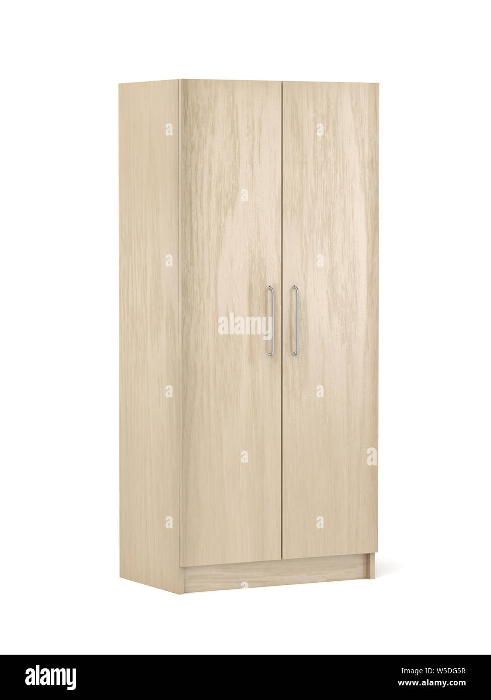 Wooden wardrobe on white background Stock Photo - Alamy