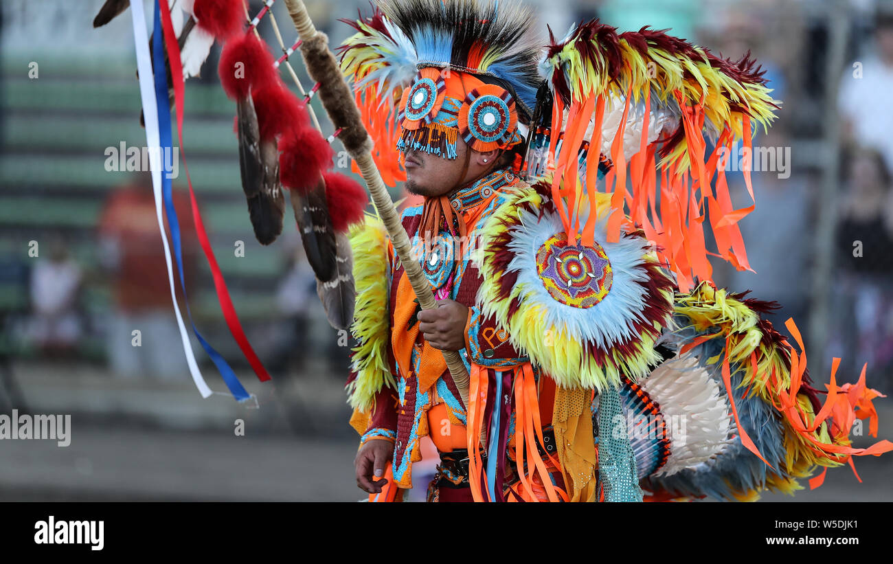 Native American dancers at a pow wow in North Idaho Stock Photo - Alamy