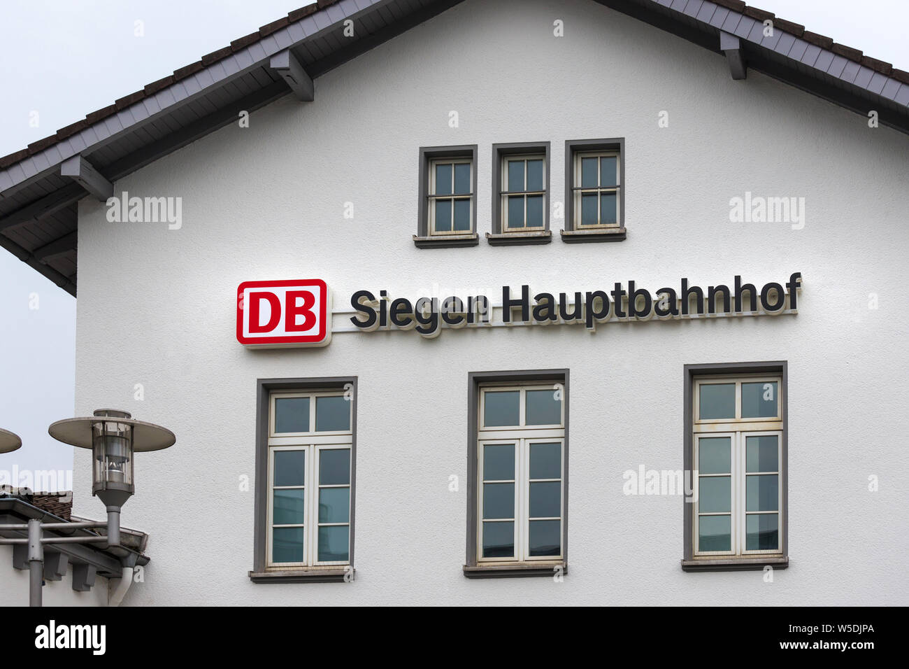 siegen germany main train station sign Stock Photo - Alamy