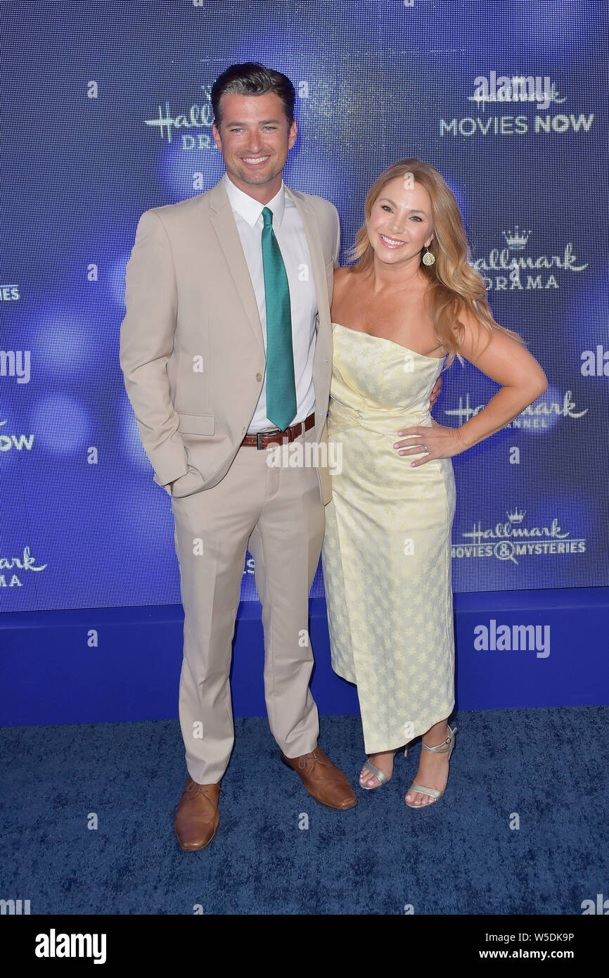 Wes Brown and wife Amanda Moye Brown at the Hallmark Channel Summer TCA ...