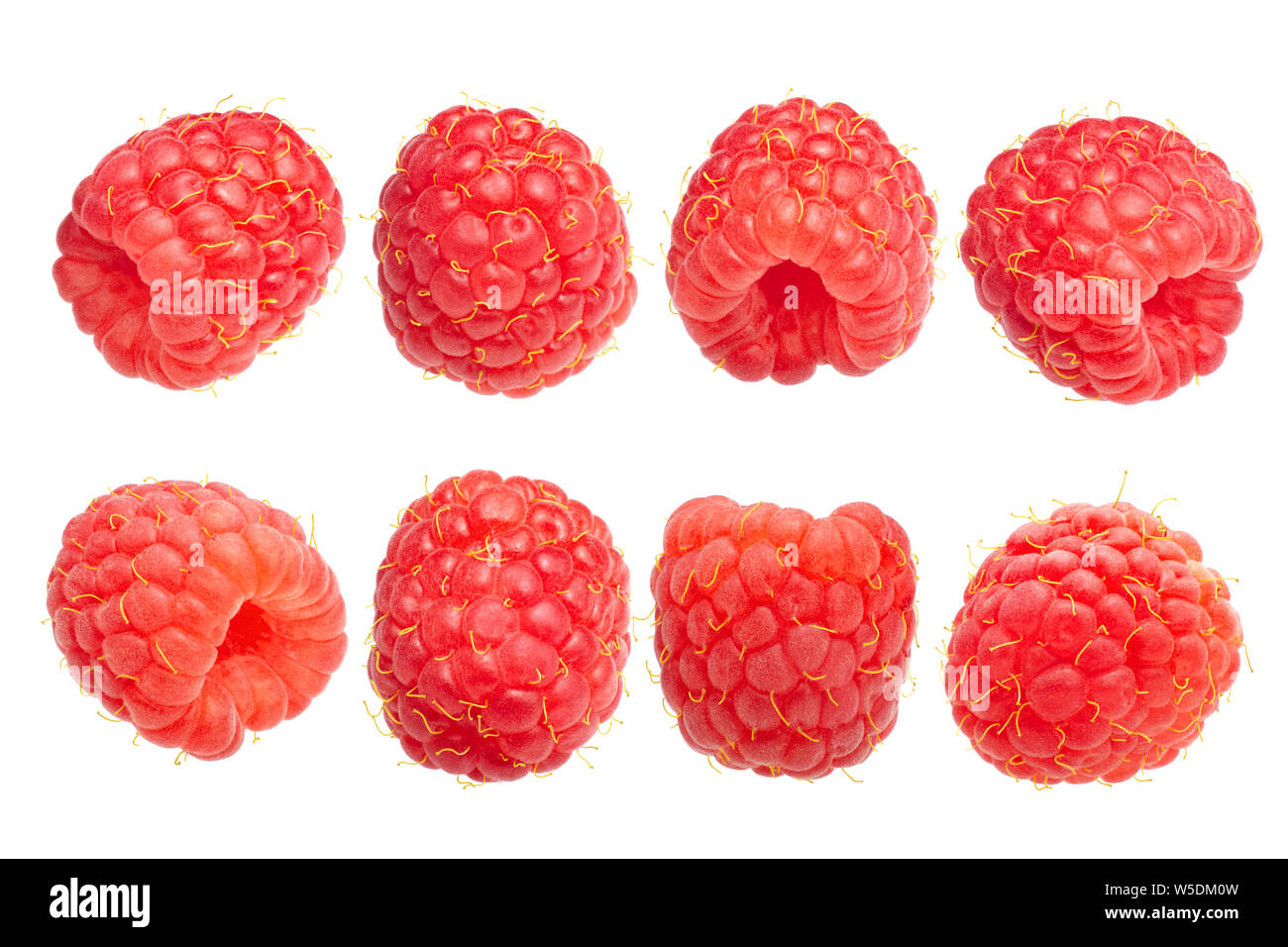 Raspberries (Rubus idaeus fruits), isolated, a set of Stock Photo - Alamy
