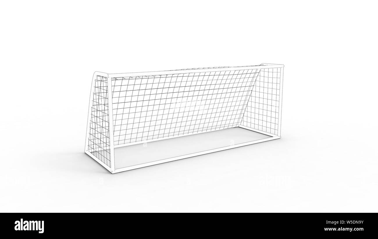 3D rendering of a football goal isolated in white studio background ...