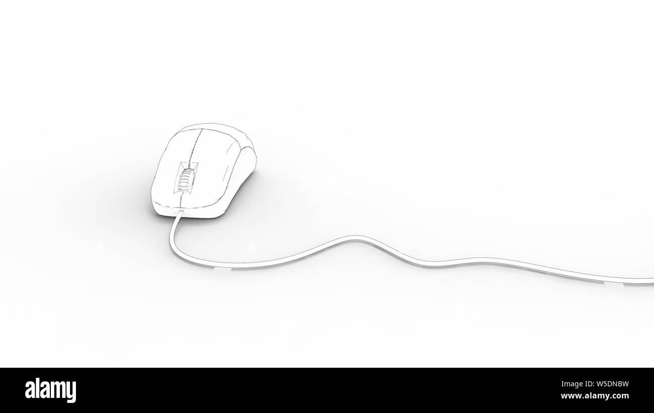 3D rendering of a computer model mouse isolated in white studio ...