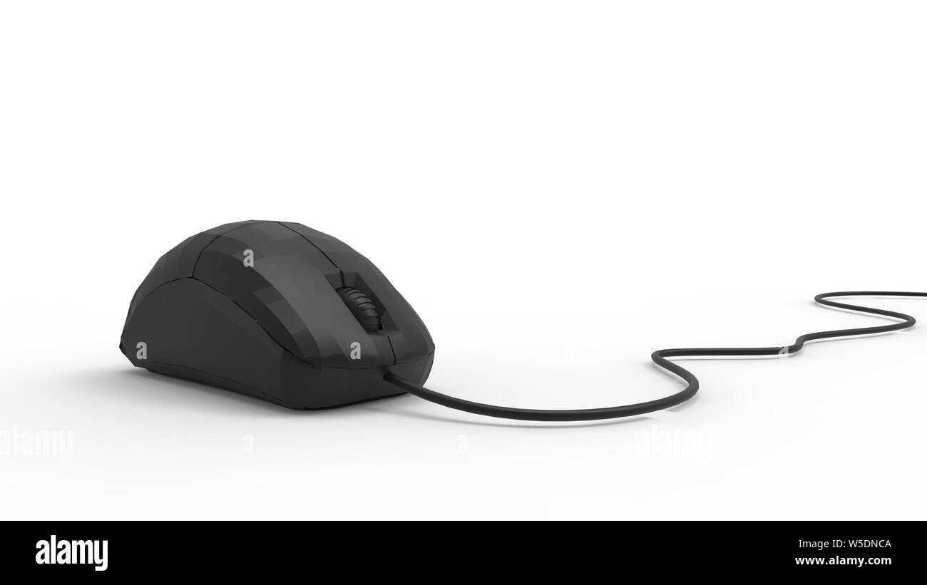 3D rendering of a computer model mouse isolated in white studio ...