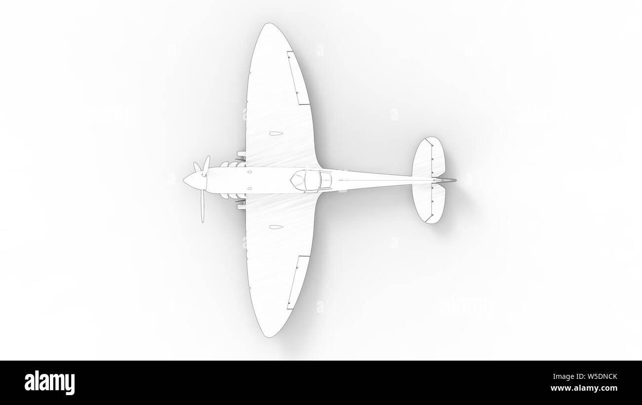 3d rendering of a world war two fighter airplane isolated in white ...