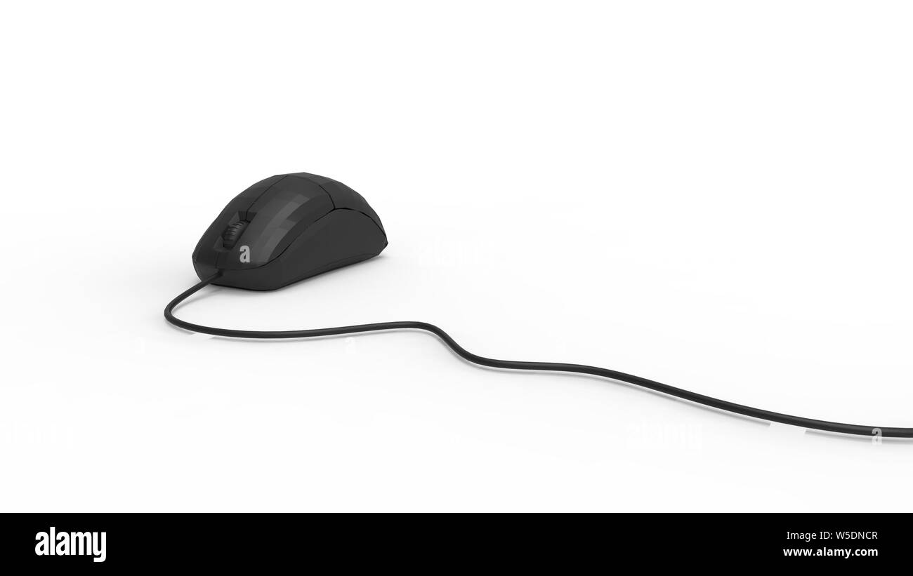 3D rendering of a computer model mouse isolated in white studio ...
